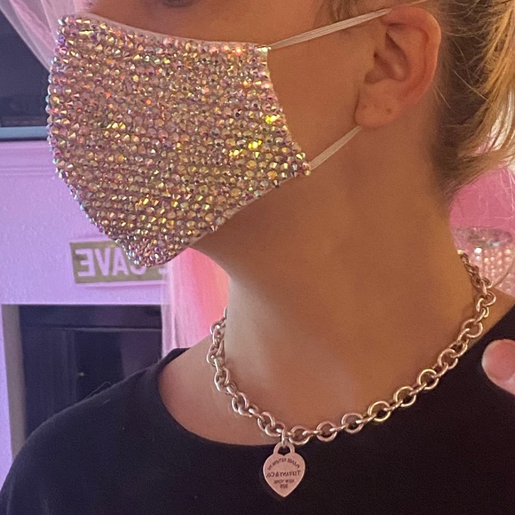 Swarovski | Accessories | Handmade Swarovski Crystal Face Mask | Poshmark